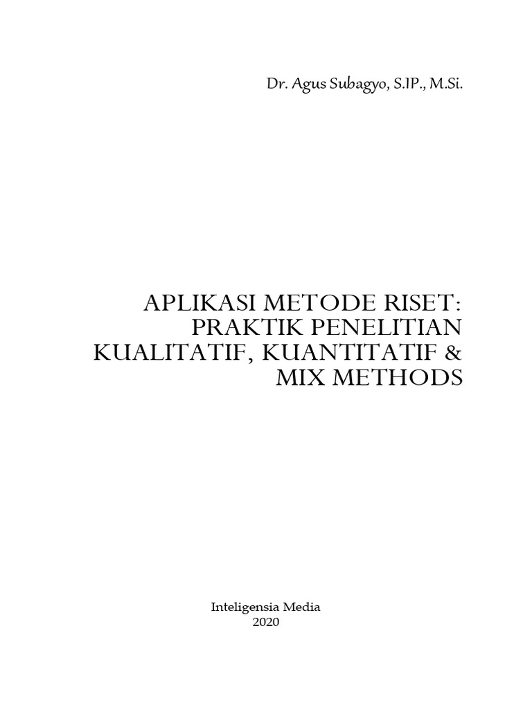 Buku Agus Subagyo-Aplikasi Metode Riset - 27 Mei 2020 | PDF | Karier ...