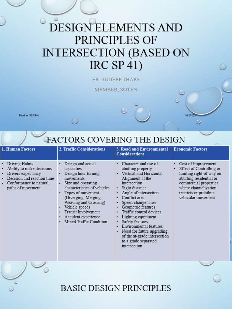 Design Elements and Principles of Intersection | PDF | Intersection ...