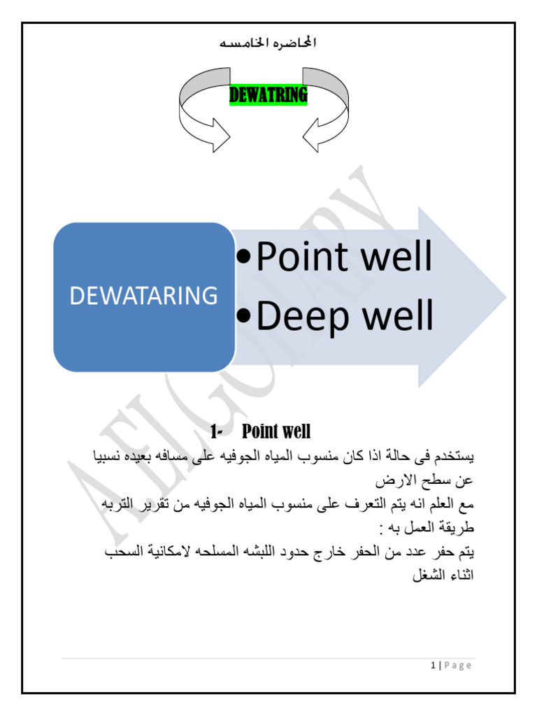 Point Well - Deep Well: Dewataring | PDF