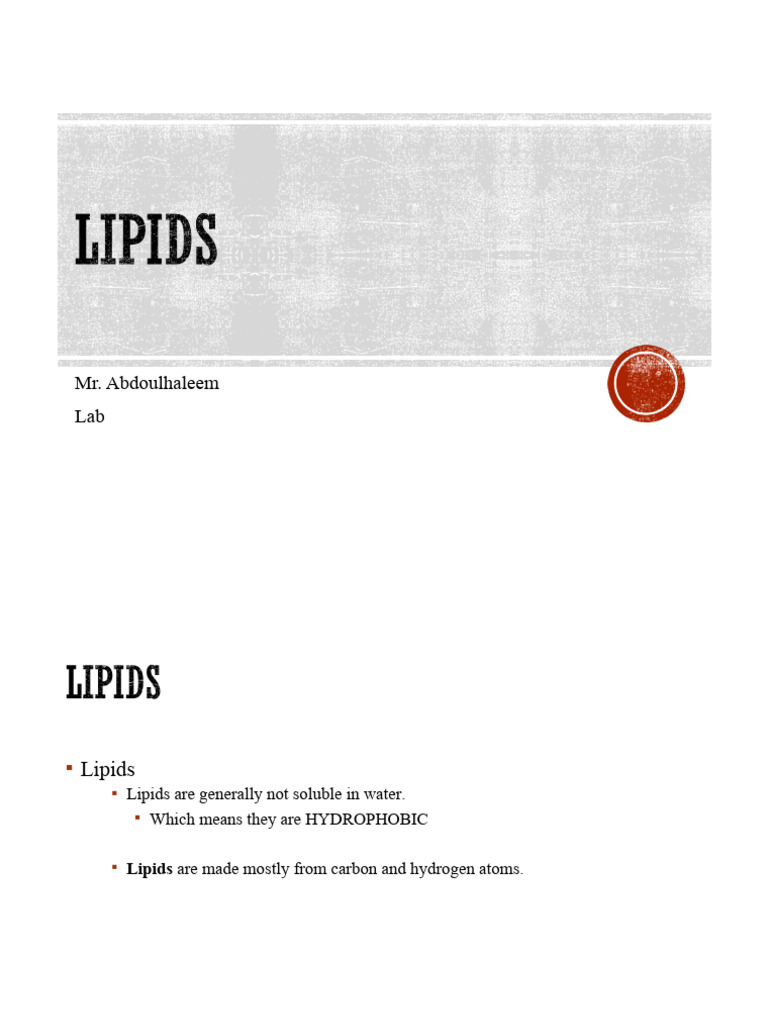 Lecture 5 Lipids Pdf Lipid Cholesterol