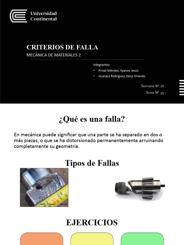 Presentación Sobre CRITERIOS DE FALLA | PDF | Fractura | Falla (geología)