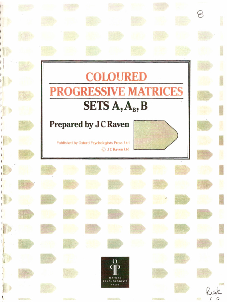 Matrizes Progressivas Coloridas de Raven (A, AB, B) | PDF