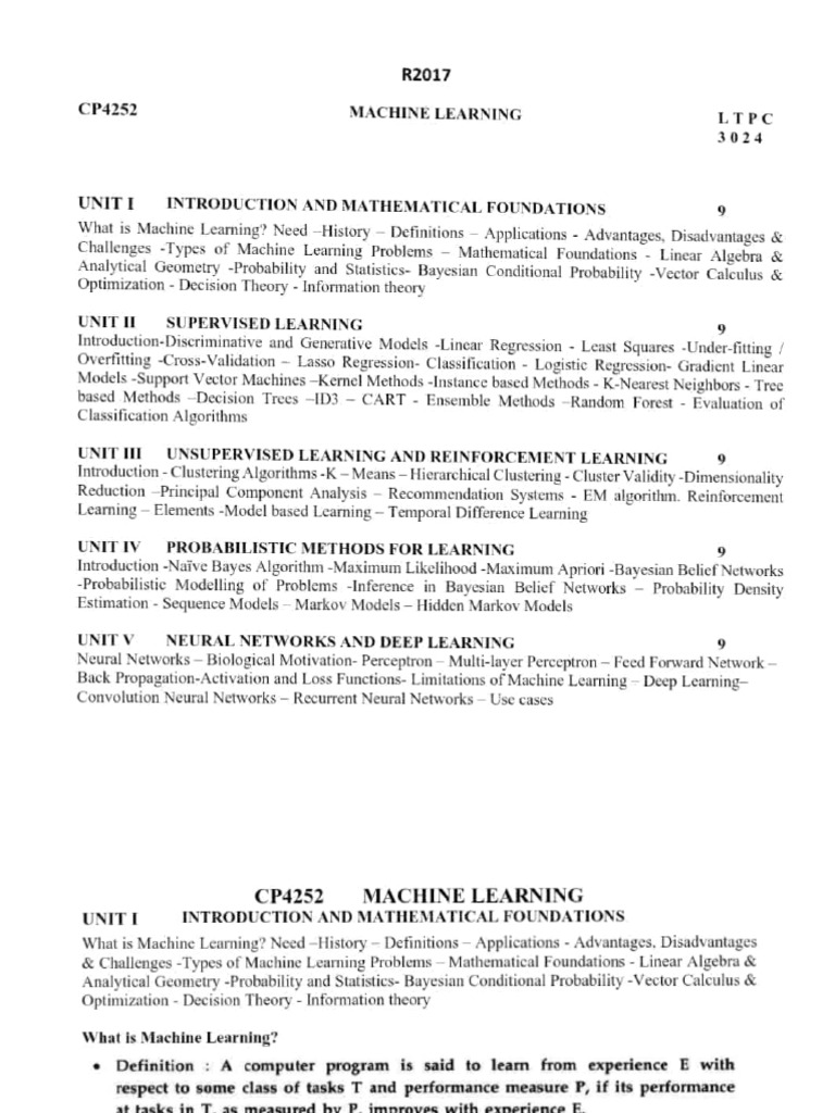 Machine Learning All Unit Notes | PDF