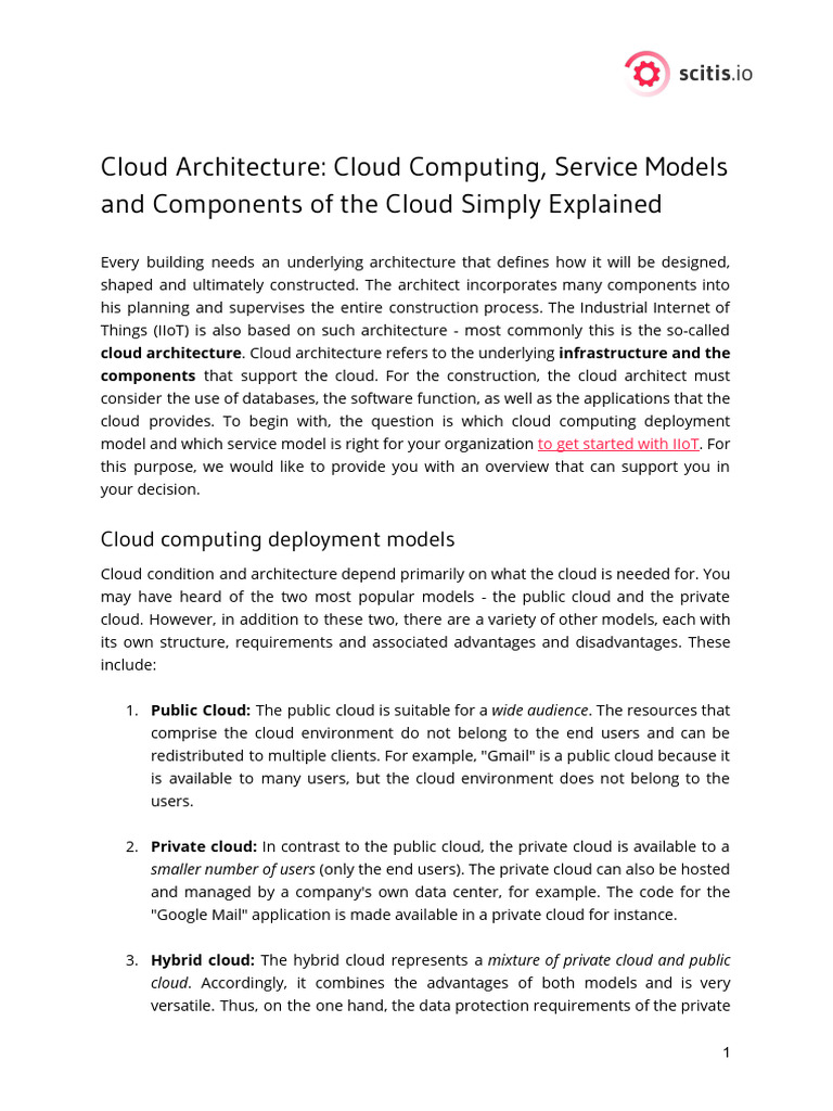 Scitis - Io Cloud Architecture | PDF | Cloud Computing | Software As A Service