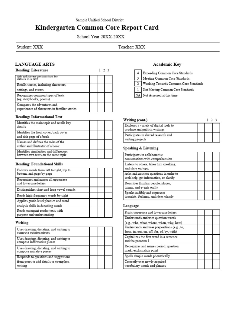 Report Card Template 09 | PDF | Phonics | Human Communication