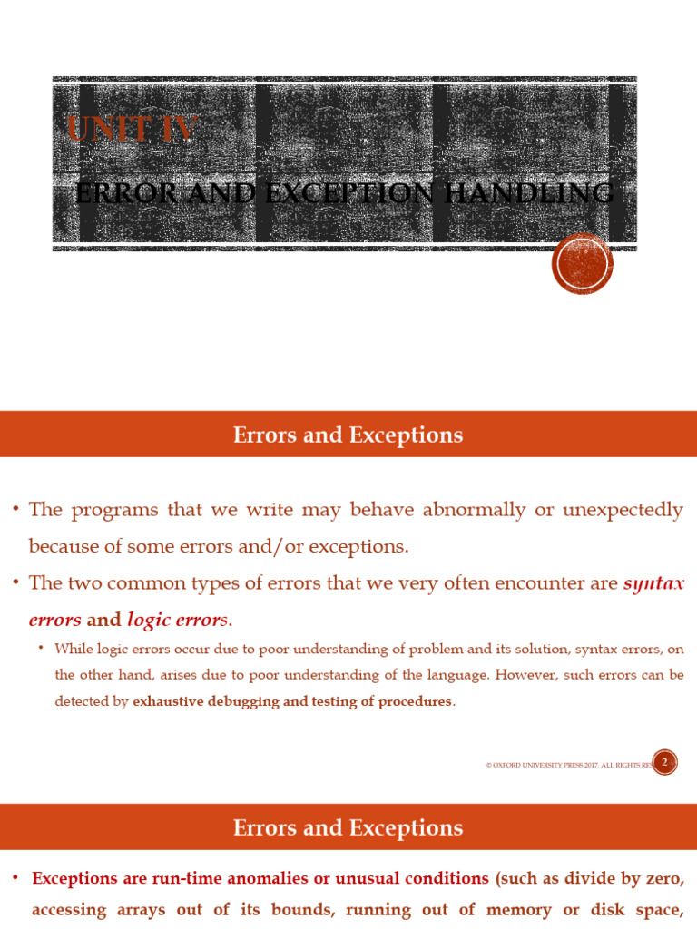 Unit IV - Exception Handling Mechanism | PDF | Parameter (Computer ... Unit IV - Exception Handling Mechanism | PDF | Parameter (Computer ...