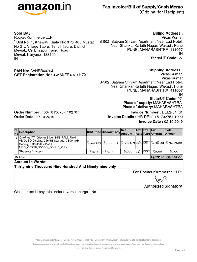 Invoice | PDF | Invoice | Taxation