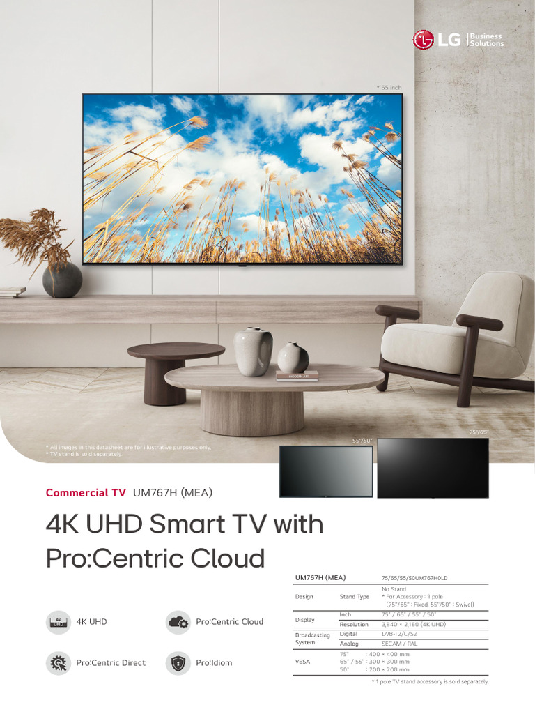 UM767H (MEA) - Datasheet (Low) - LG Commercial TV - 230831 | PDF ...