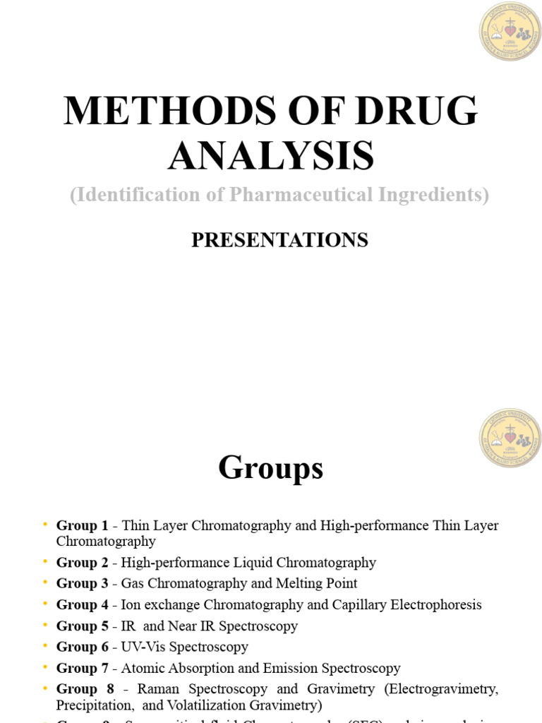 Methods of Drug Analysis TM | PDF