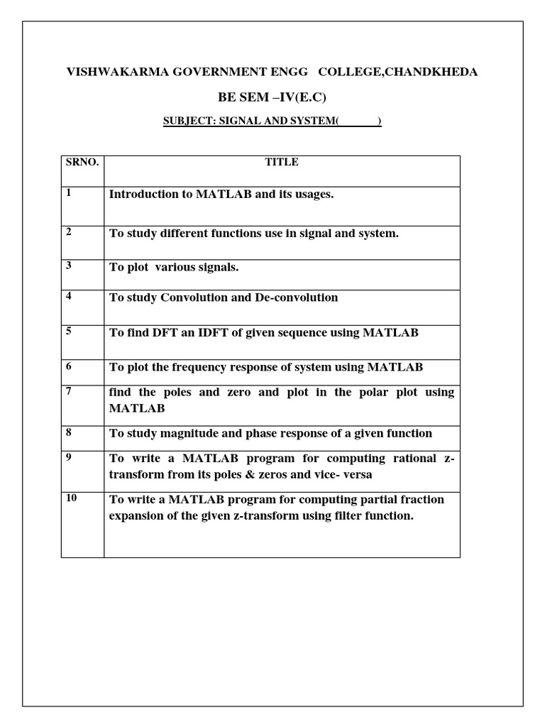 Signal and System - Lab - Manual | PDF | Discrete Fourier Transform | Fast Fourier Transform