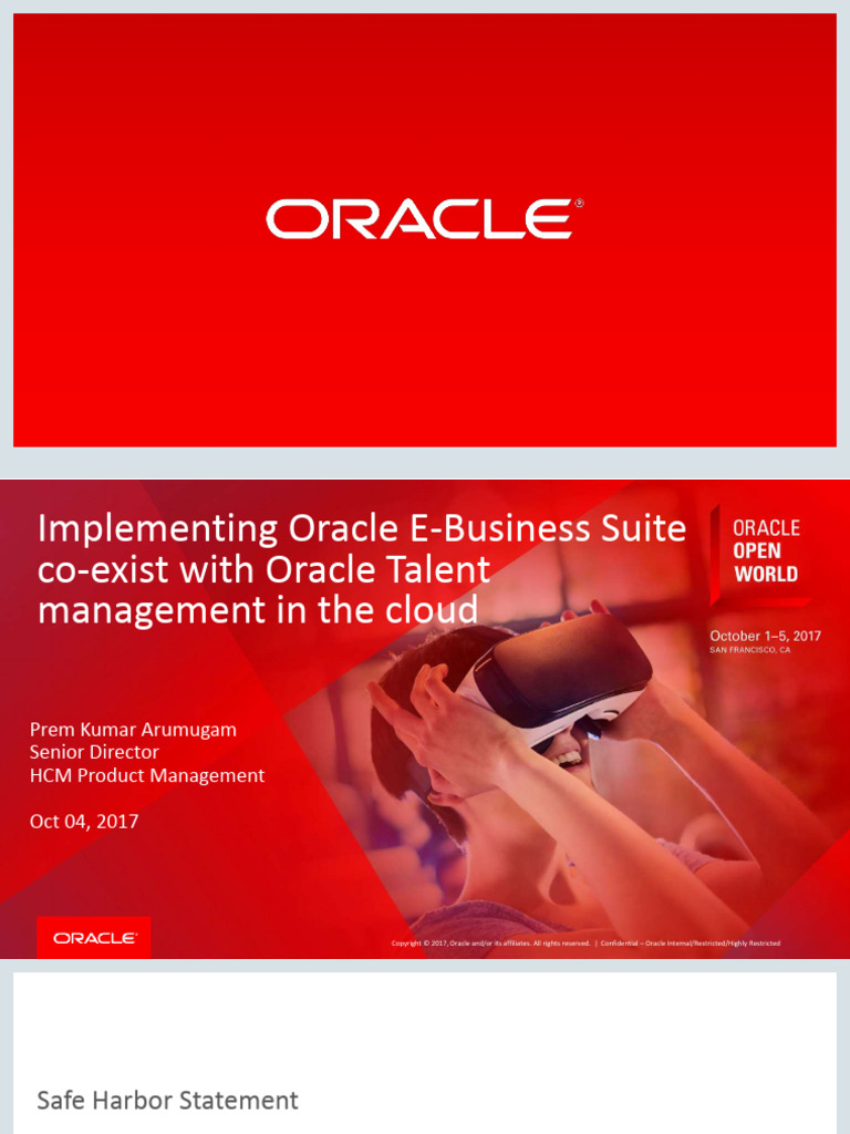 Implementing Oracle E-Business Suite HCM With Oracle Talent Management Cloud - OOW2017 | PDF ...