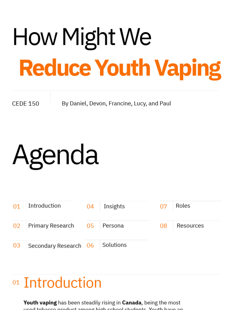 Reducing Vaping Amongst Youth | PDF | Electronic Cigarette | Smoking