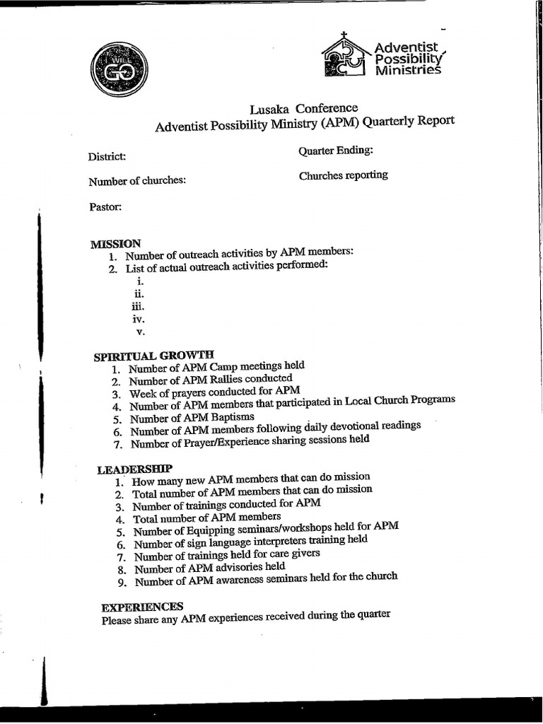 Adventist Possibility Ministry (Apm) | PDF