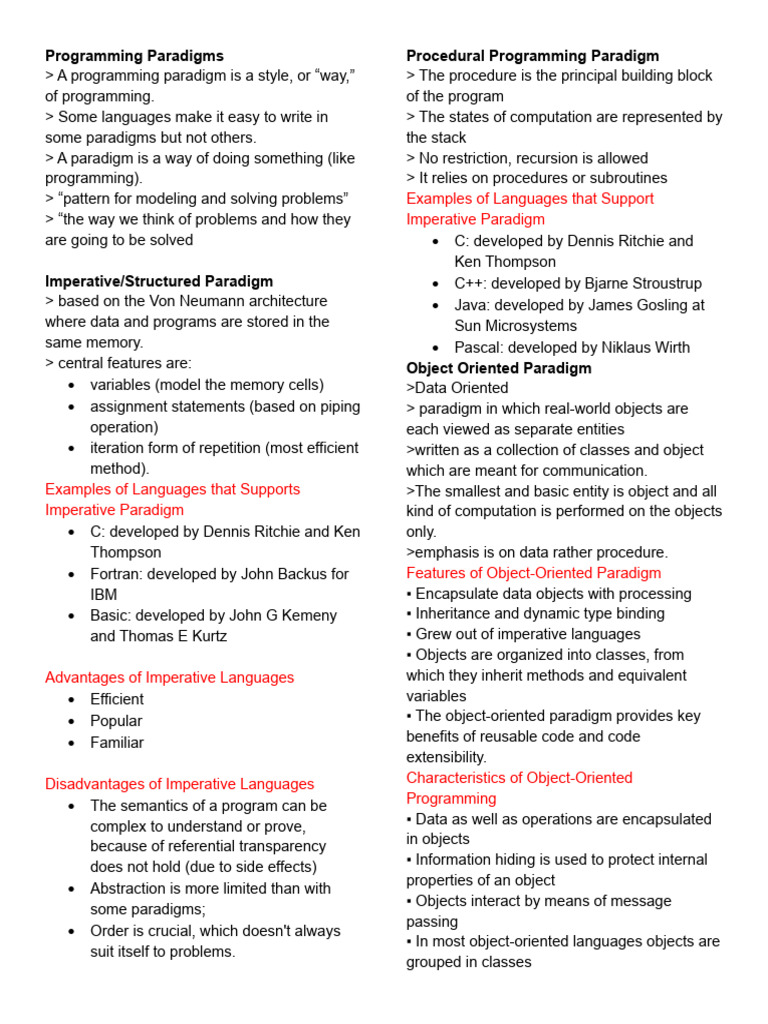 Pl Reviewer Pdf Object Oriented Programming Variable Computer Science