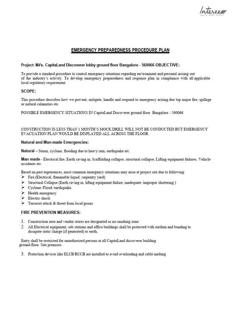 Emergency Preparedness Procedure Plan.. 030524 | PDF | First Aid ...