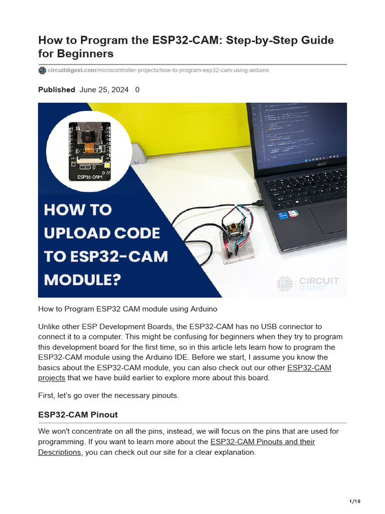 How To Program The Esp32 Cam Step By Step Guide For 0505