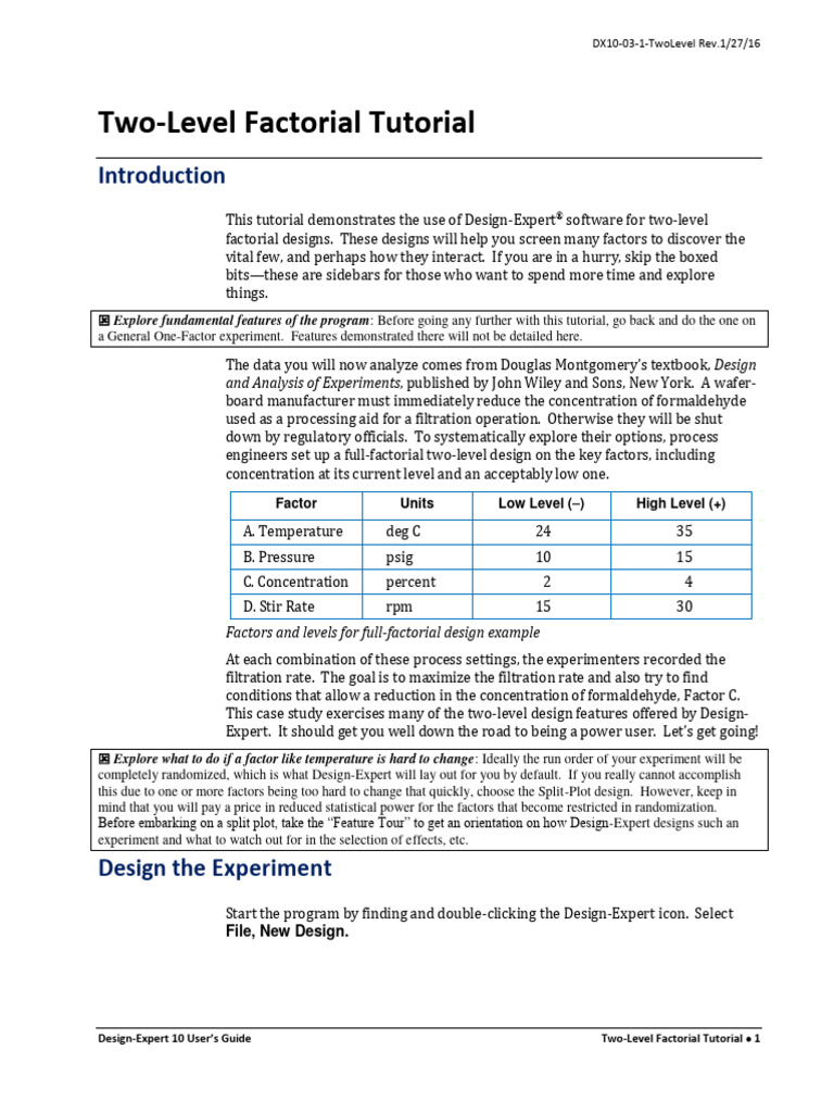 Two-Level Factorial Tutorial | PDF | Errors And Residuals