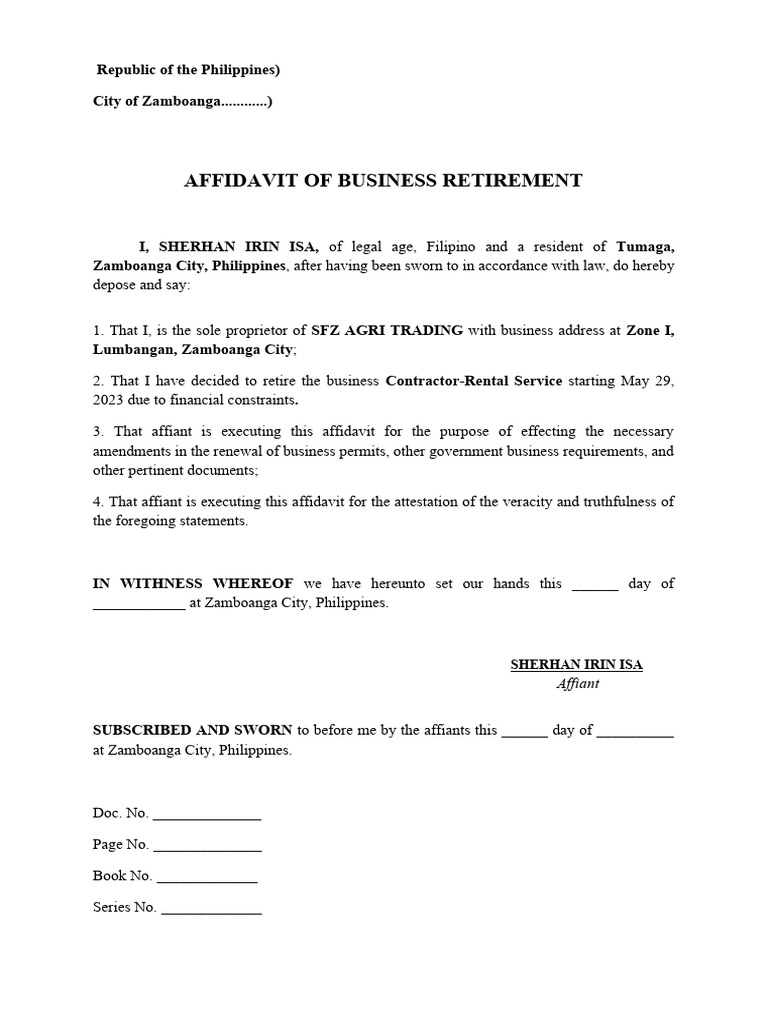 Affidavit of Change of Registered Address-Reyes | PDF | Lease | Affidavit