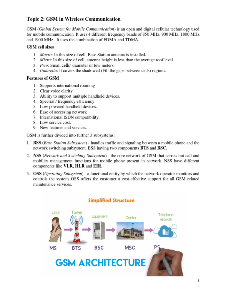 2 GSM in Wireless Communication | PDF | Telephony | Digital Technology