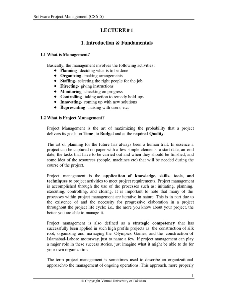 Lec 1 | PDF | Project Management | Business