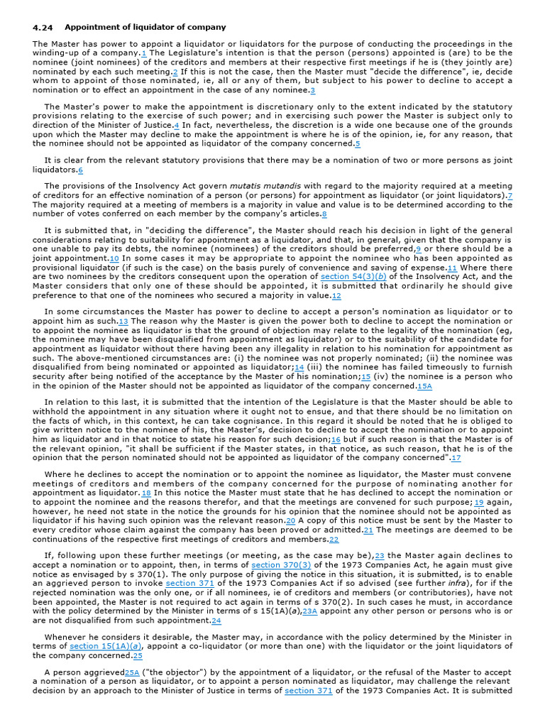 Liquidator Appointment Guide | PDF | Liquidation | Justice