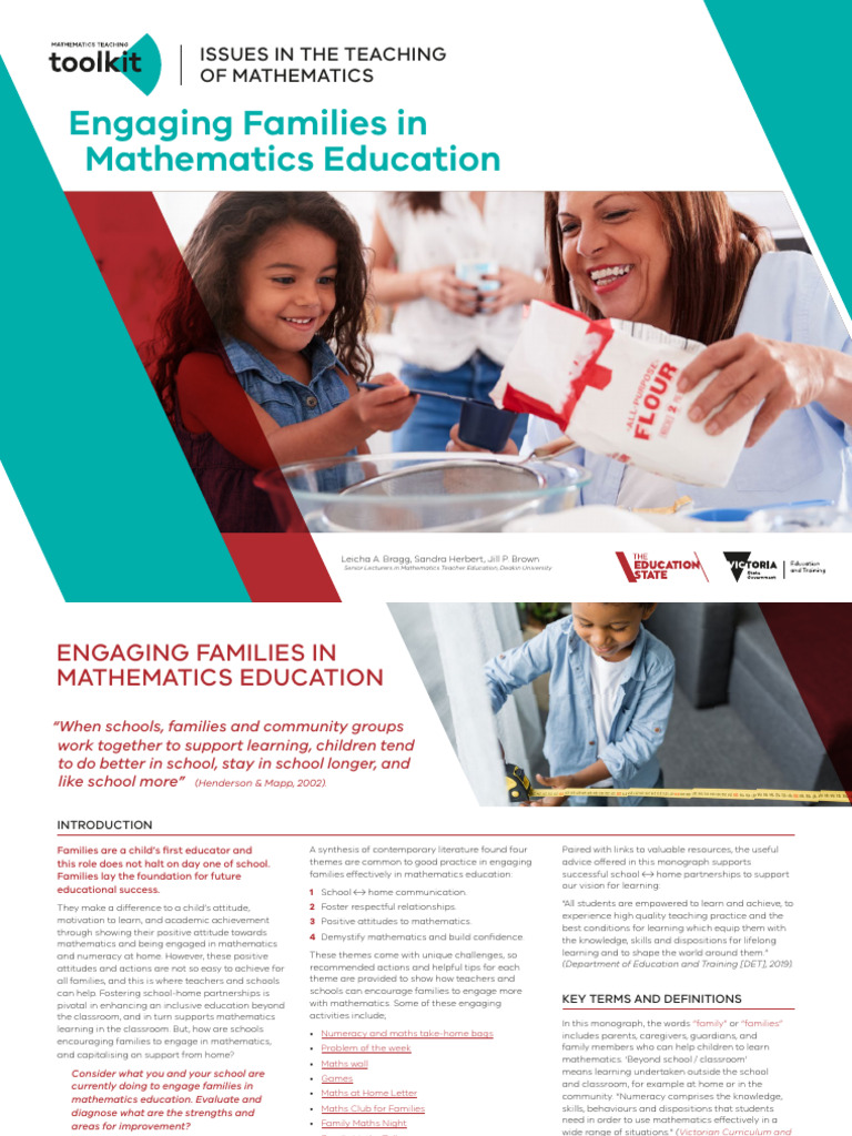 MTT Engaging Families in Mathematics Education | PDF | Teachers | Mathematics