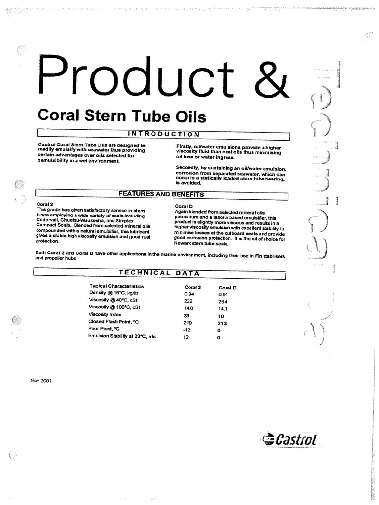 LGR 07. Coral Stern Tube Oil | PDF