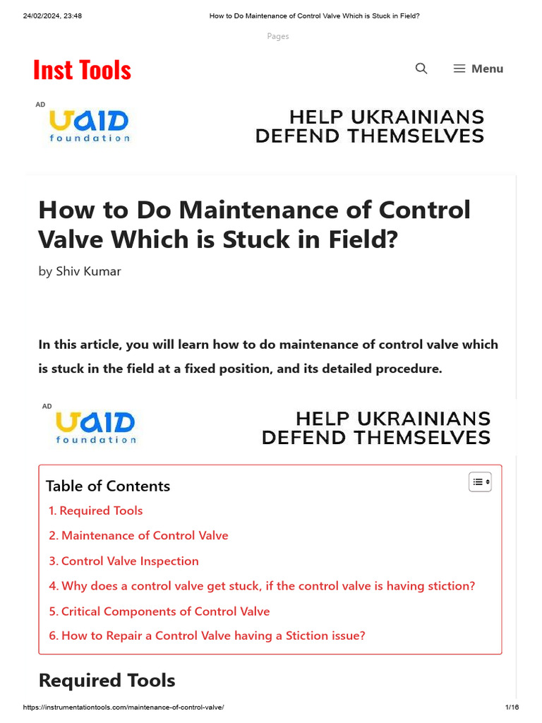 Control Valve Maintenance for Stuck Valves | PDF | Valve | Feedback