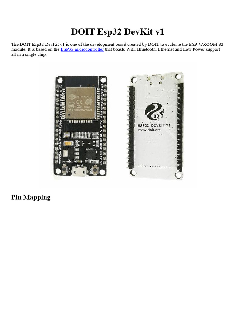 Esp 32 Dev Kit v1 Datasheet | Download Free PDF | Virtual Machine | Usb