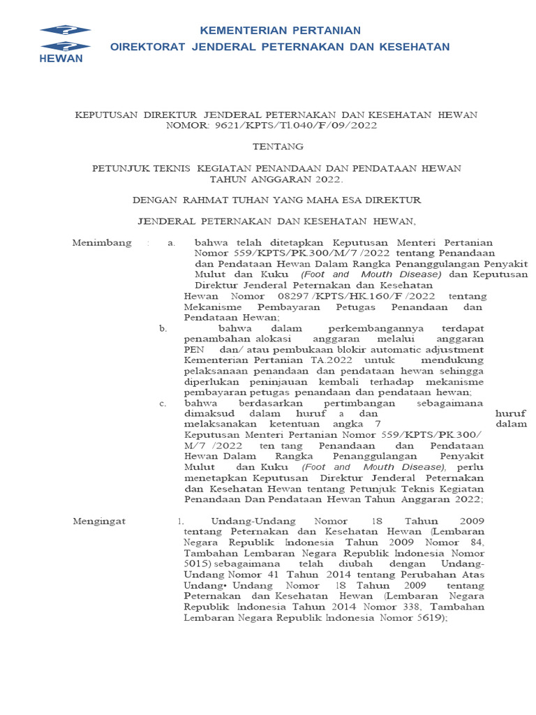 Struktur Organisasi Ditjen PKH 2022 | PDF