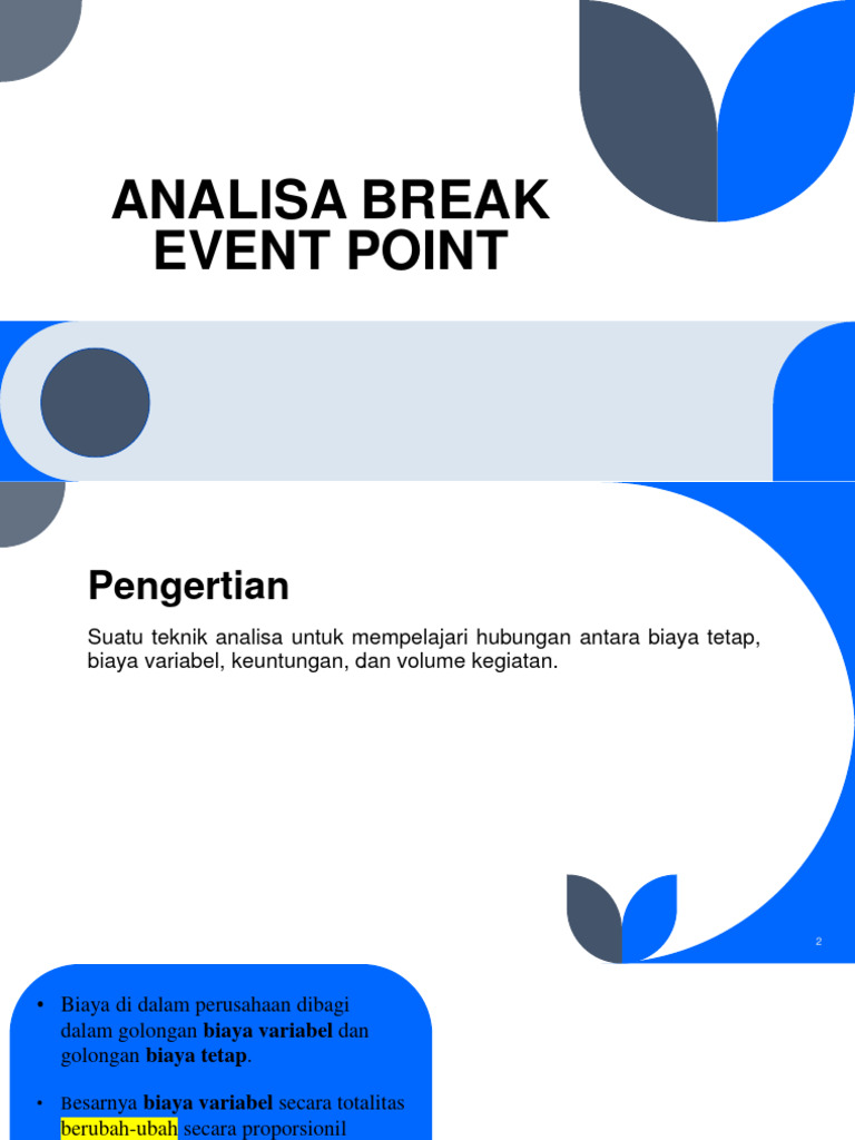 Analisa Break Event | PDF