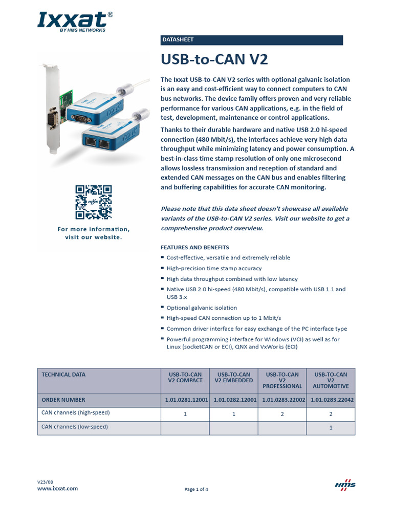 USB-to-CAN_V2_Family_Datasheet_EN-1 | PDF | Usb | Device Driver