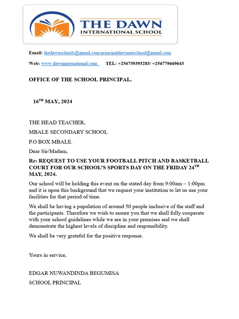 Sports day letter | PDF