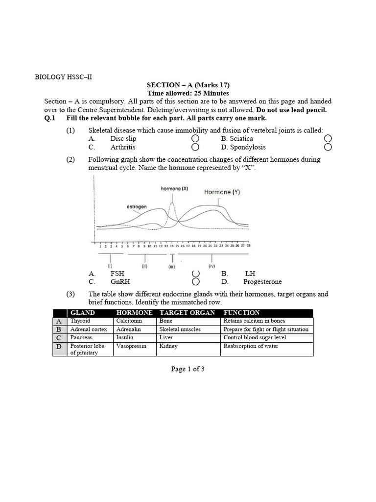 Hssc Ii Biology 2nd Set Pdf Dna Gene 