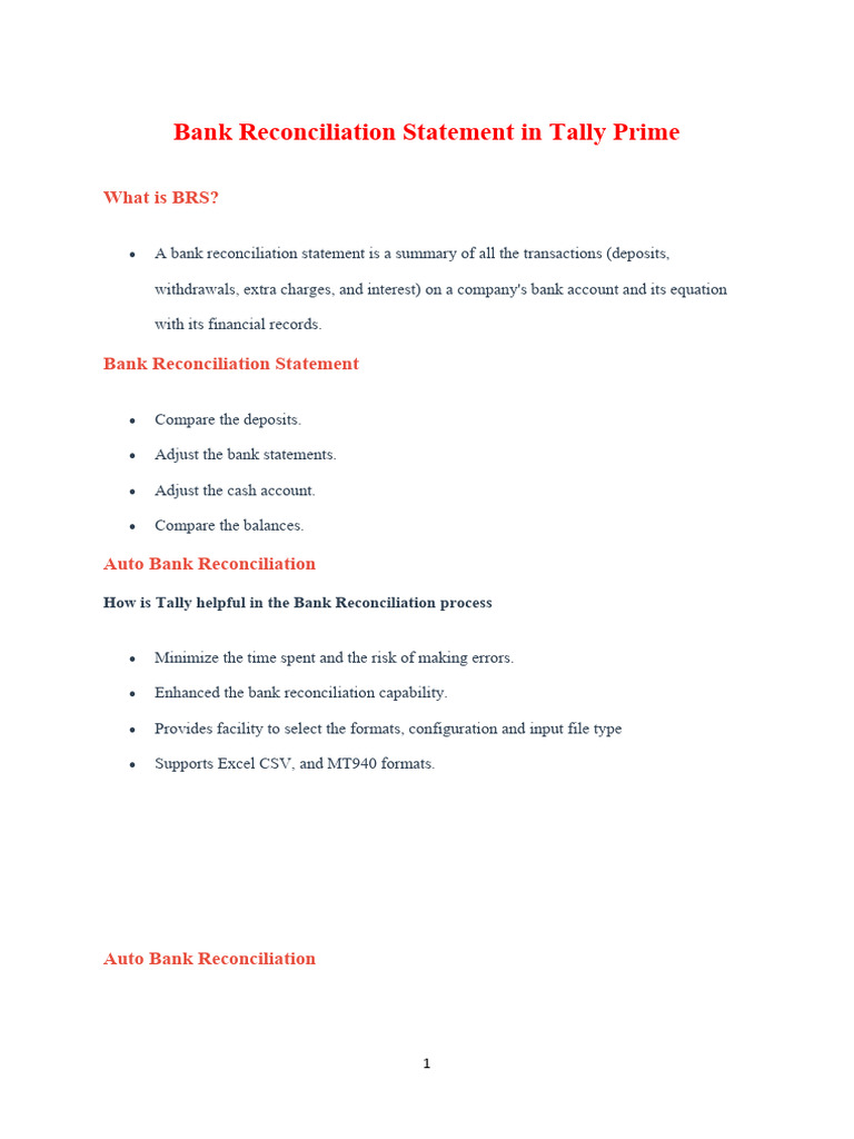 Bank Reconciliation Statement | Download Free PDF | Debits And Credits ...