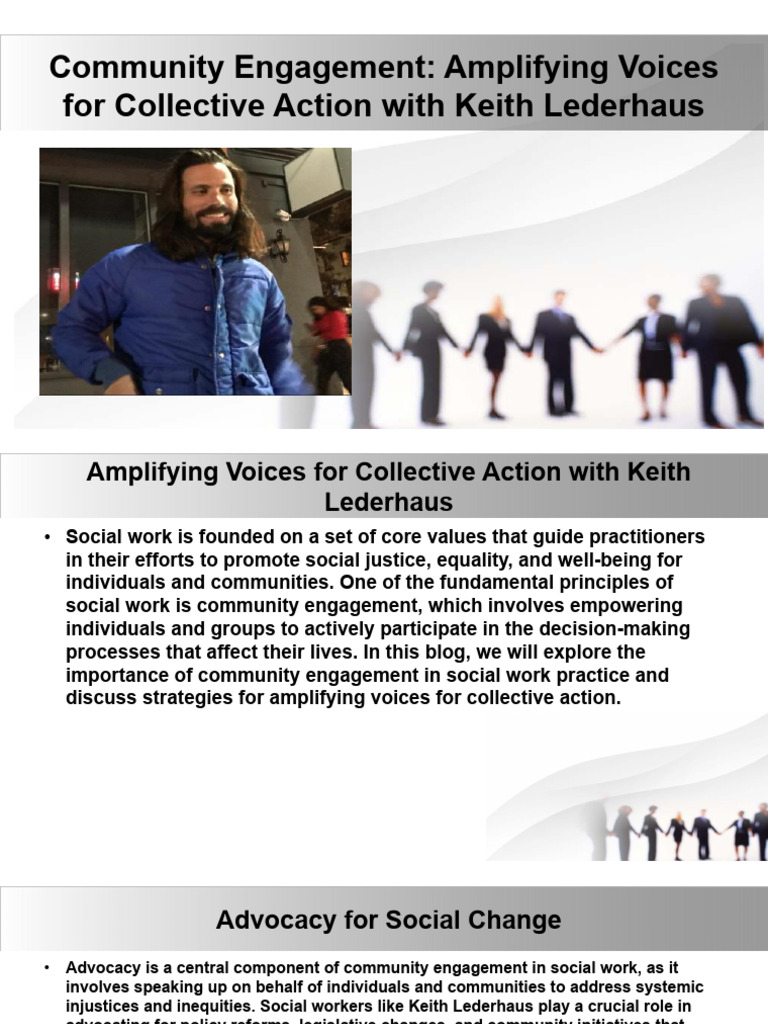 Community Engagement Amplifying Voices For Collective Action With Keith Lederhaus | PDF ...
