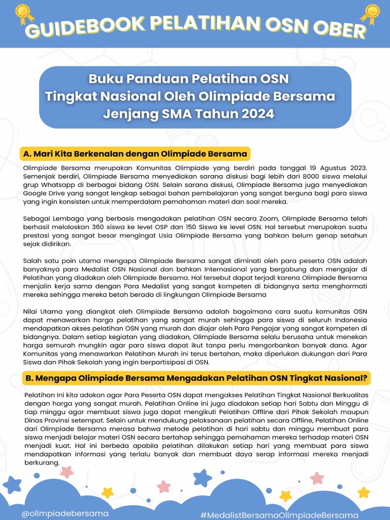 Buku Panduan Pelatihan OSN OBER | PDF