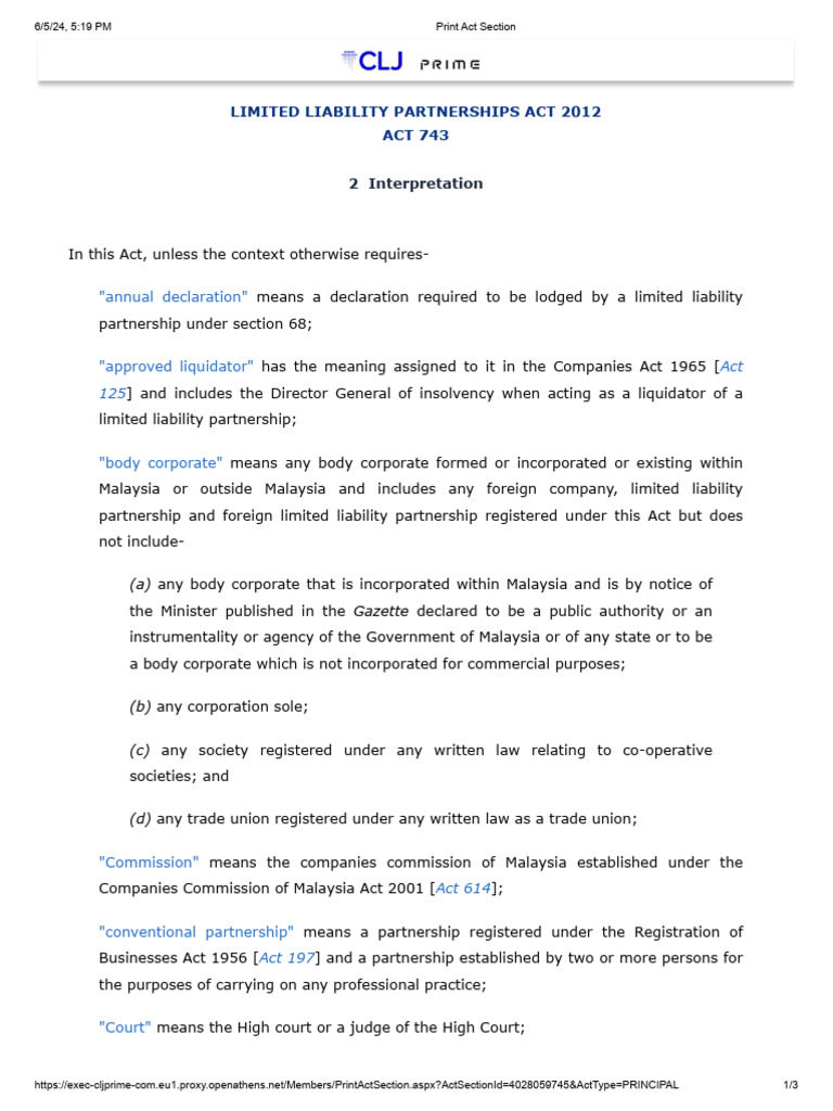 Section 2 LLP | PDF | Partnership | Limited Liability Partnership