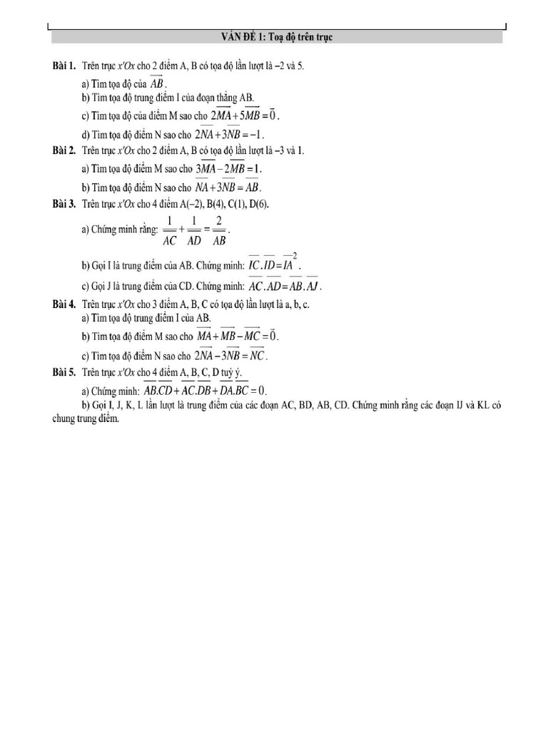 BÀI TẬP VÉC TƠ | PDF