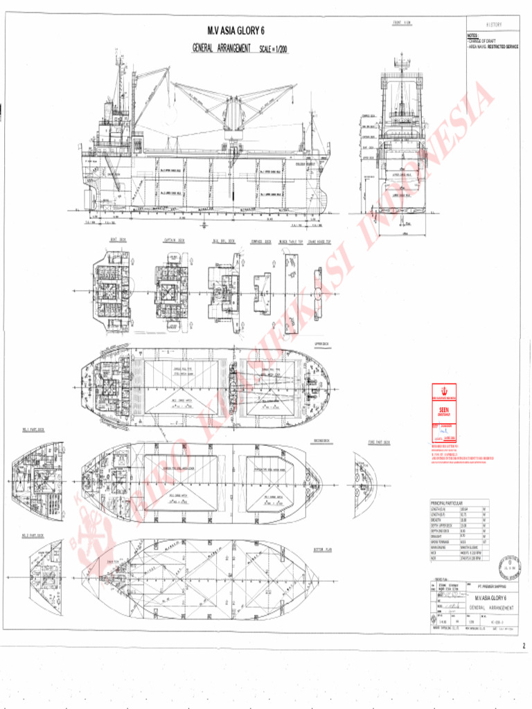 MV Asia Glory 6 - GA PLAN (Endorsed by BKI) | PDF