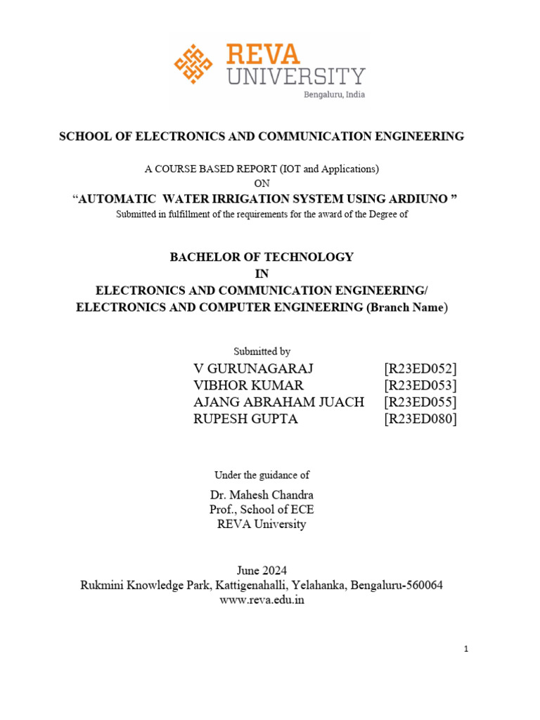 Iot Report 11 Pdf Usb Irrigation