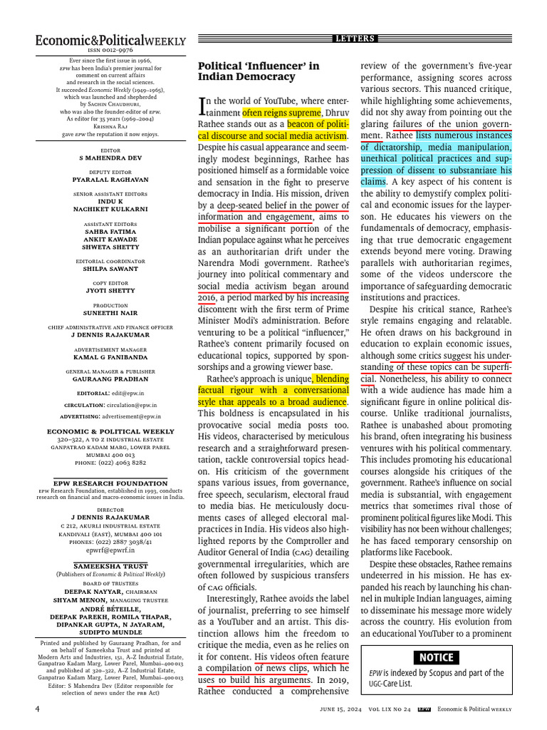 EPW, Vol.59, Issue No.24, 15 Jun, 2024 | PDF | Government Debt ...