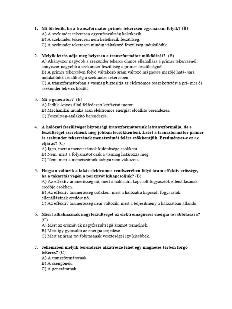 Tesztek Megoldása - 2019 - 05 | PDF