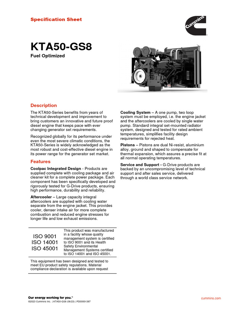 Kta50 GS8 | PDF | Engines | Diesel Engine