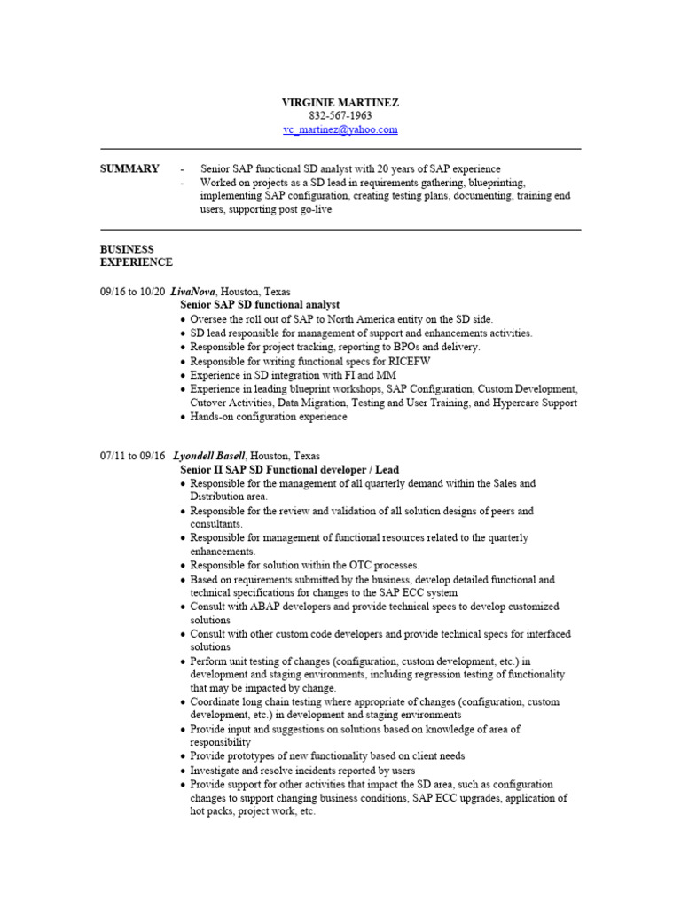 SD Sample Resume 4 | PDF | Business Process | Agile Software Development