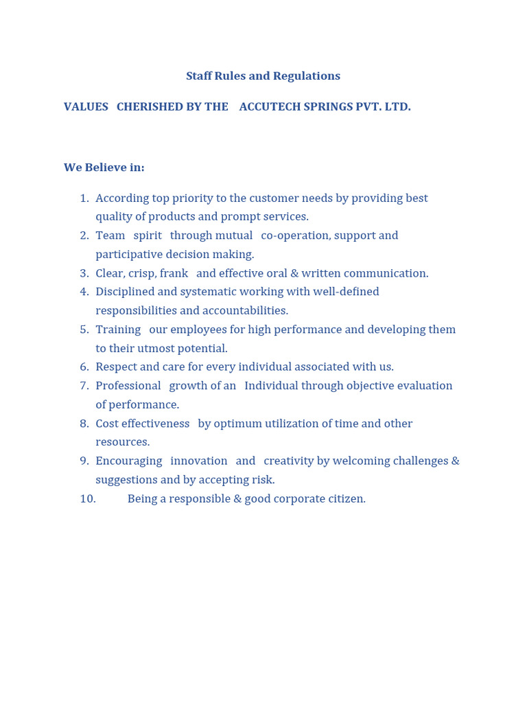 Rules & Regulation | PDF | Safety | Working Time