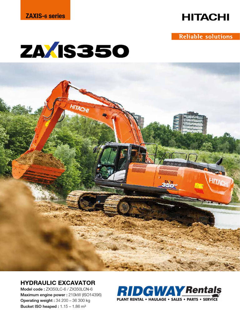 Hitachi ZX 350 LC 6 Spec Sheet RR | PDF | Heavy Equipment | Pump