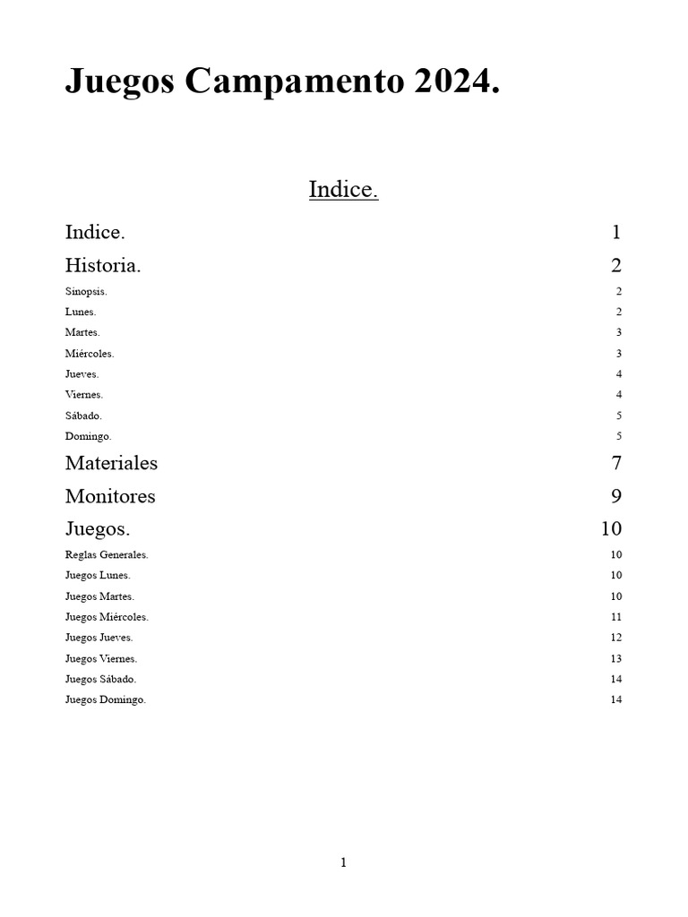 Juegos Campamento 2024 Prueba 4 | PDF