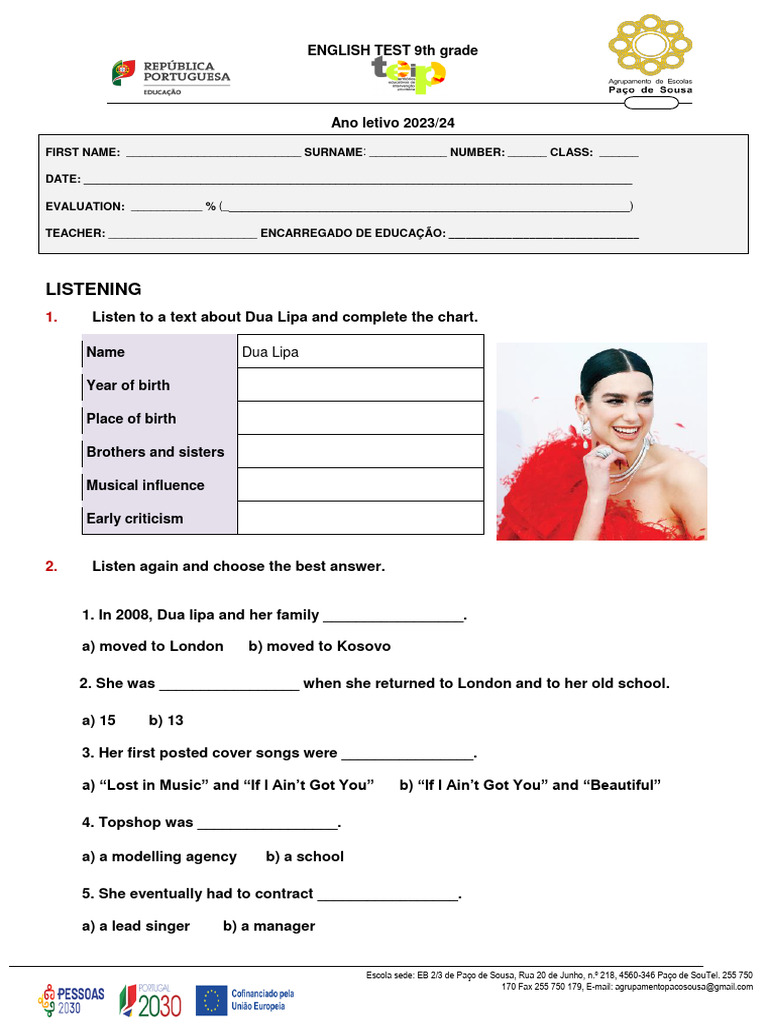 Ing 9 1st Test Inclusiva | PDF | Cognitive Science | Cognition