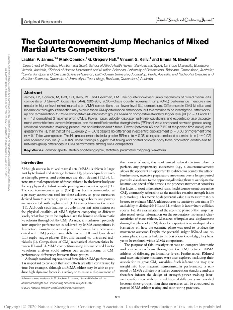 The Countermovement Jump Mechanics of Mixed.14 | PDF | Force | Mixed ...